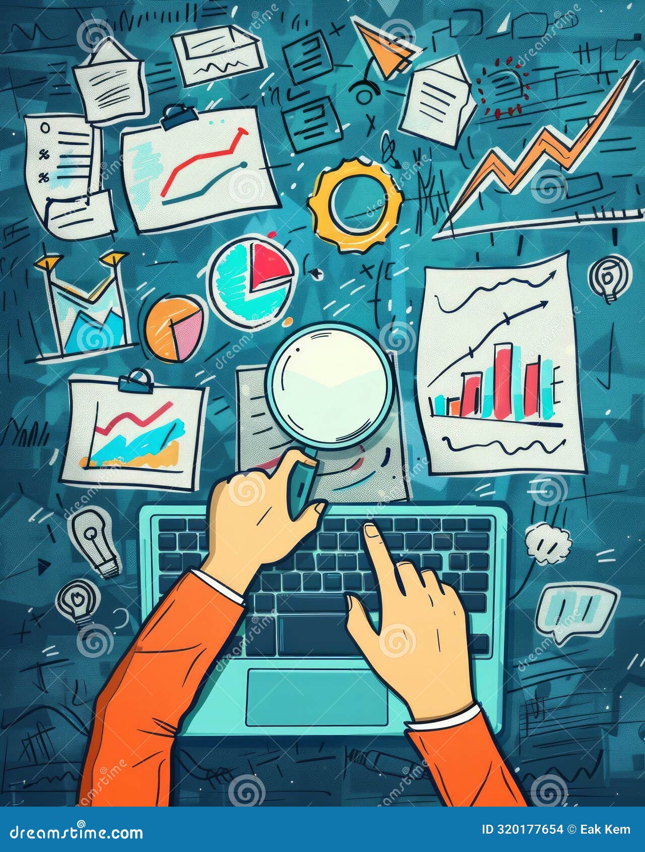 Dynamic Analysis Illustrative Infographic Featuring Business Graphs ...