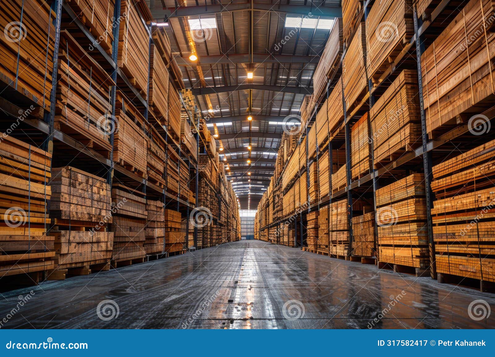 Dynamic Angle of Towering Timber Piles in a Sprawling Warehouse ...
