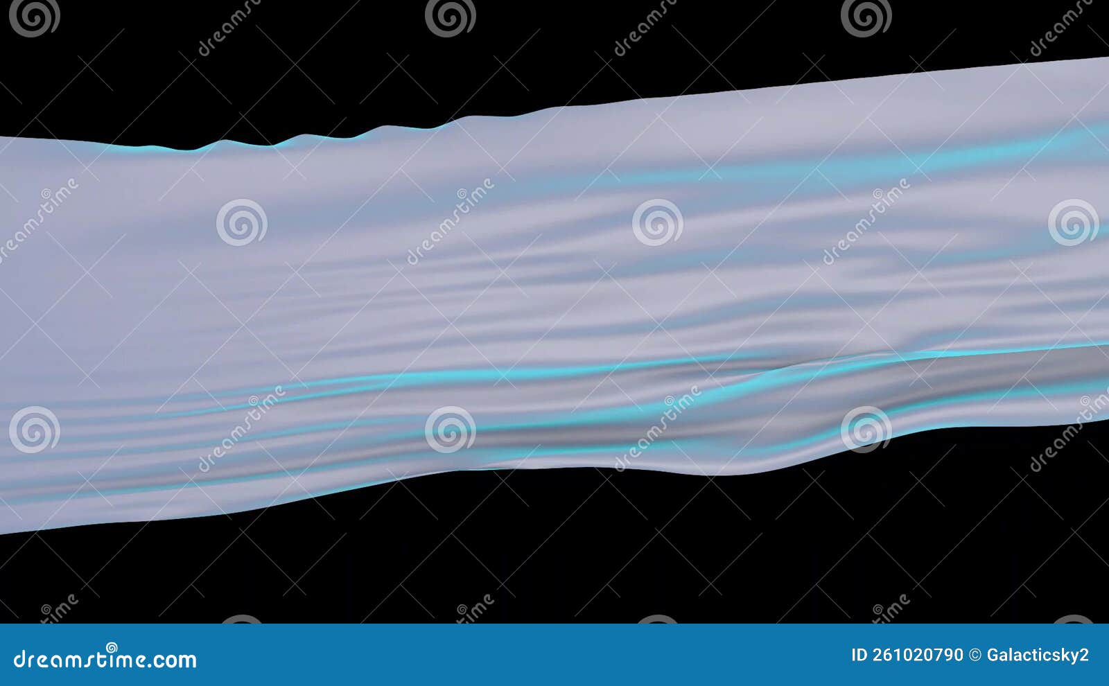 Dynamic Animation of Fabric on a Black Background. Fabric Blue Color ...
