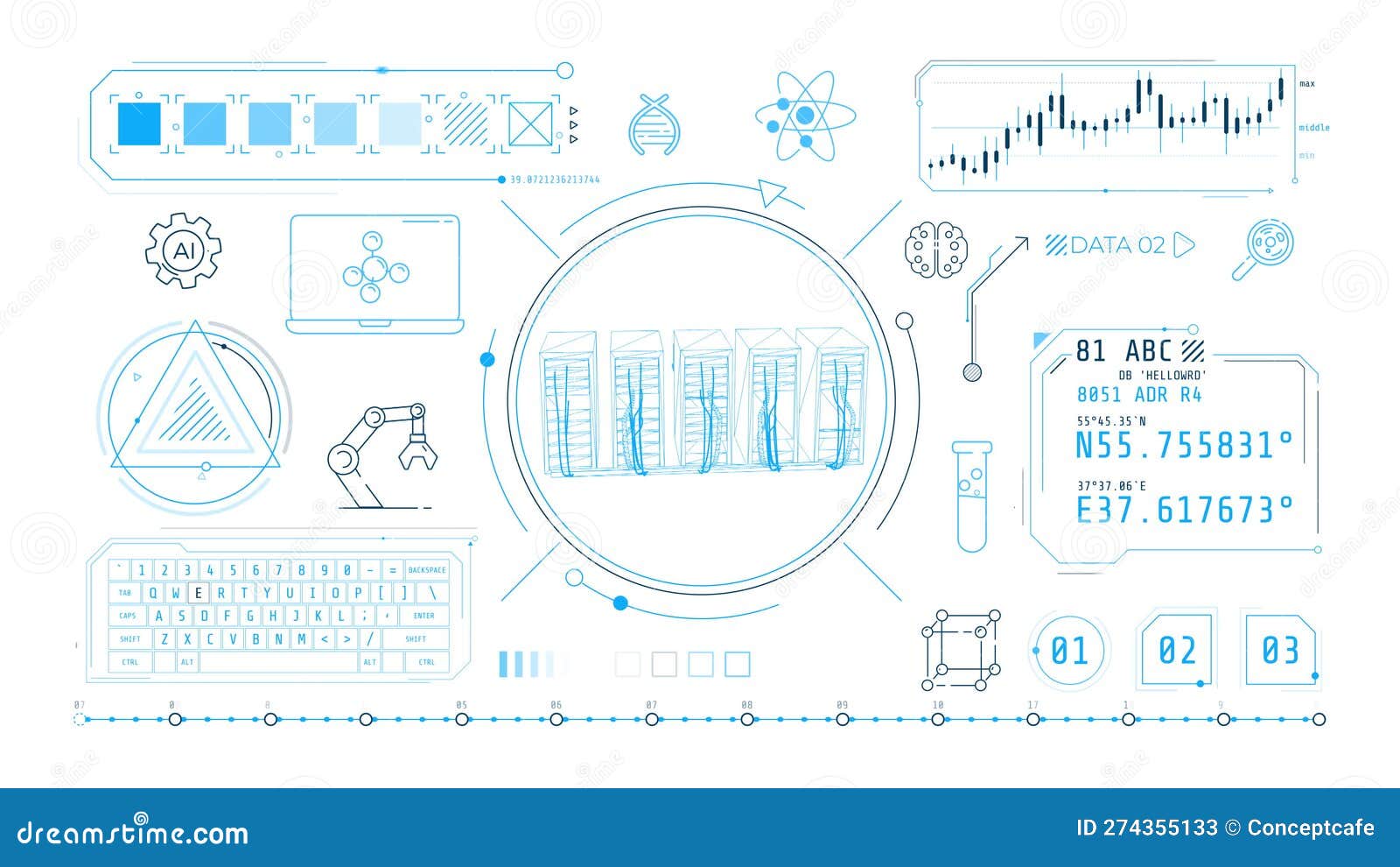 Dynamic Animation on the Theme of Scientific Data Storage. Stock Video ...