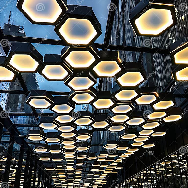 A Dynamic Array of Backlit Octagons Creating a Pulsating Rhythm ...