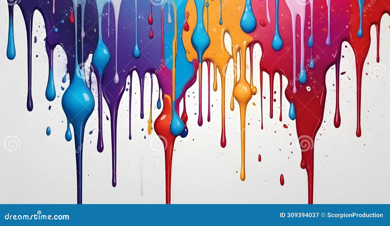 Colorful Paint Drip Dynamics Stock Image - Image of backdrop, liquid ...