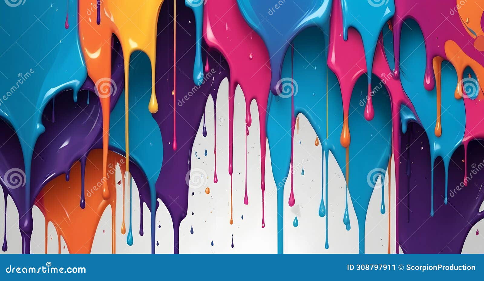 Colorful Paint Drip Dynamics Stock Image - Image of bold, generated ...