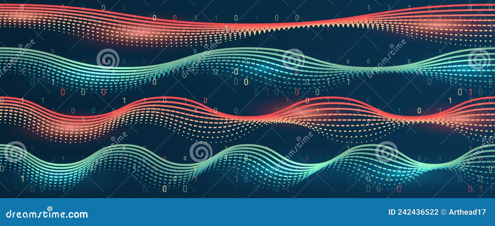 A Dynamic Array Of Information Consisting Of Multi Colored Lines And Waves Data Sorting Process