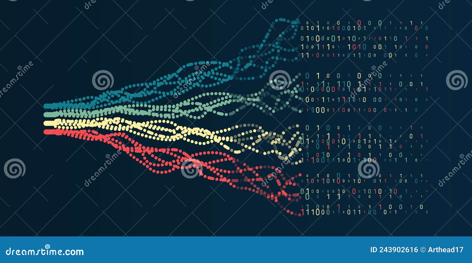 A Dynamic Array Of Information Consisting Of Multi Colored Lines And Waves Data Sorting Process