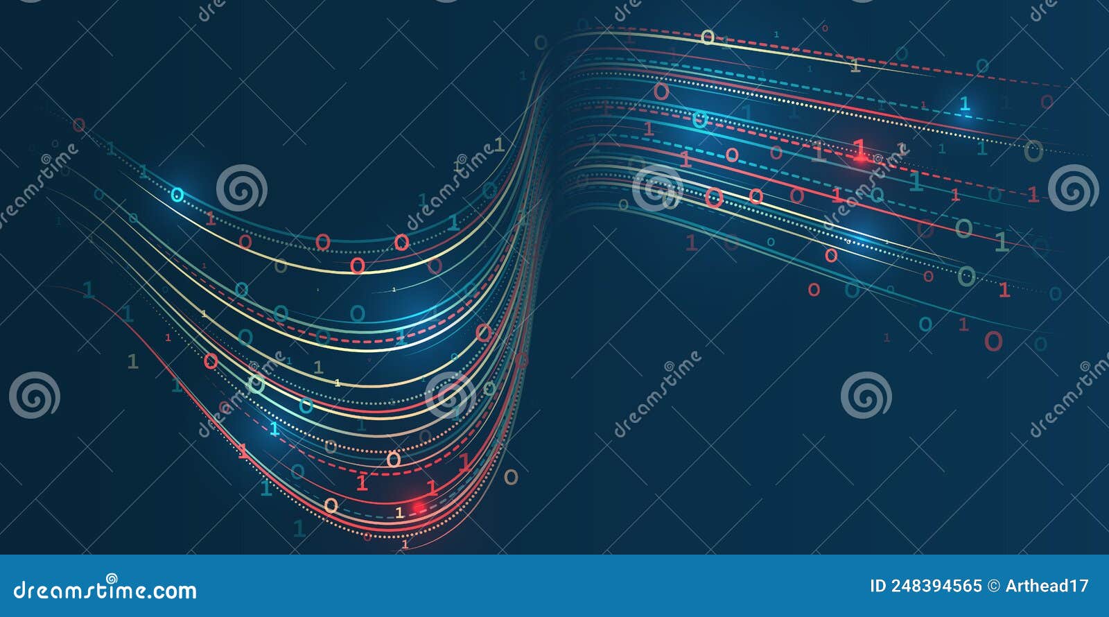 A Dynamic Array Of Information Consisting Of Multi Colored Lines And Waves Data Sorting Process