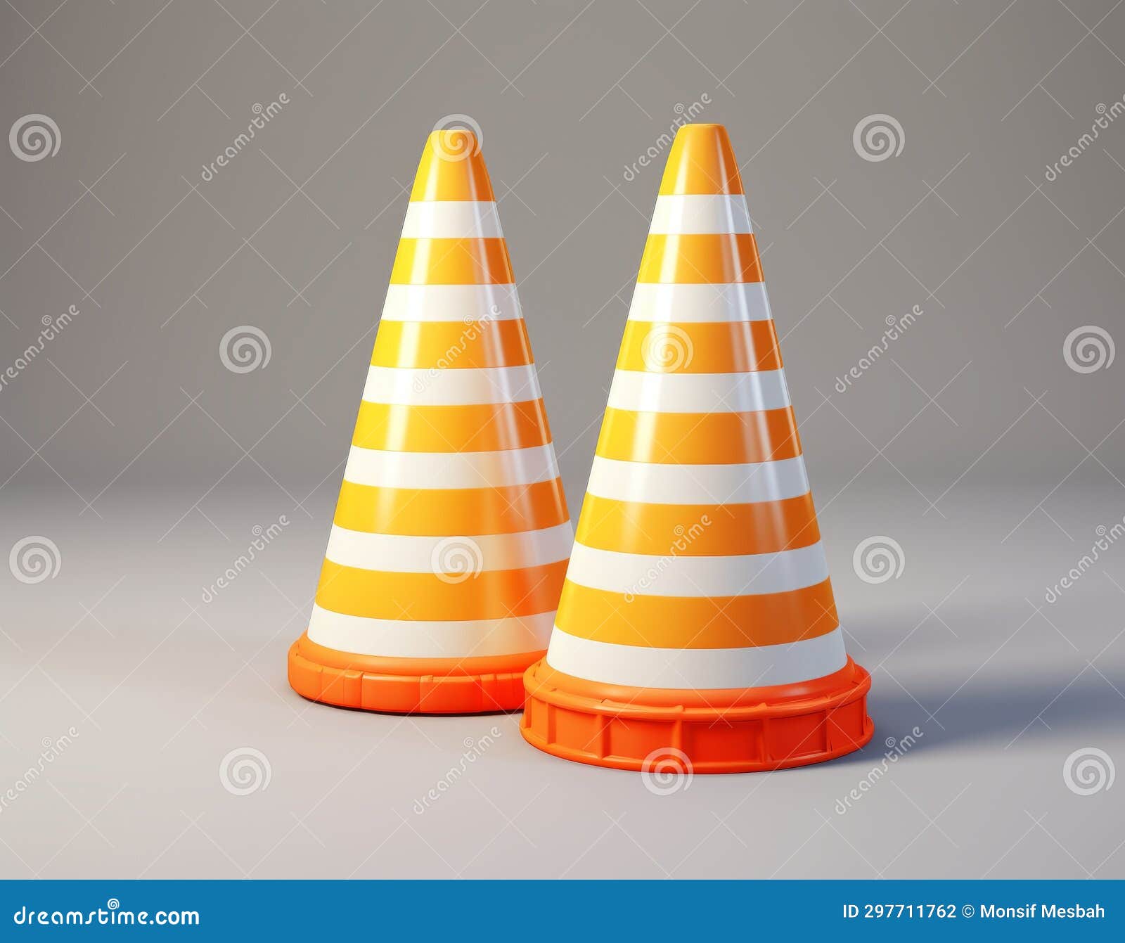 Dynamic Array of Orange and White Traffic Cones: a Burst of Color in ...