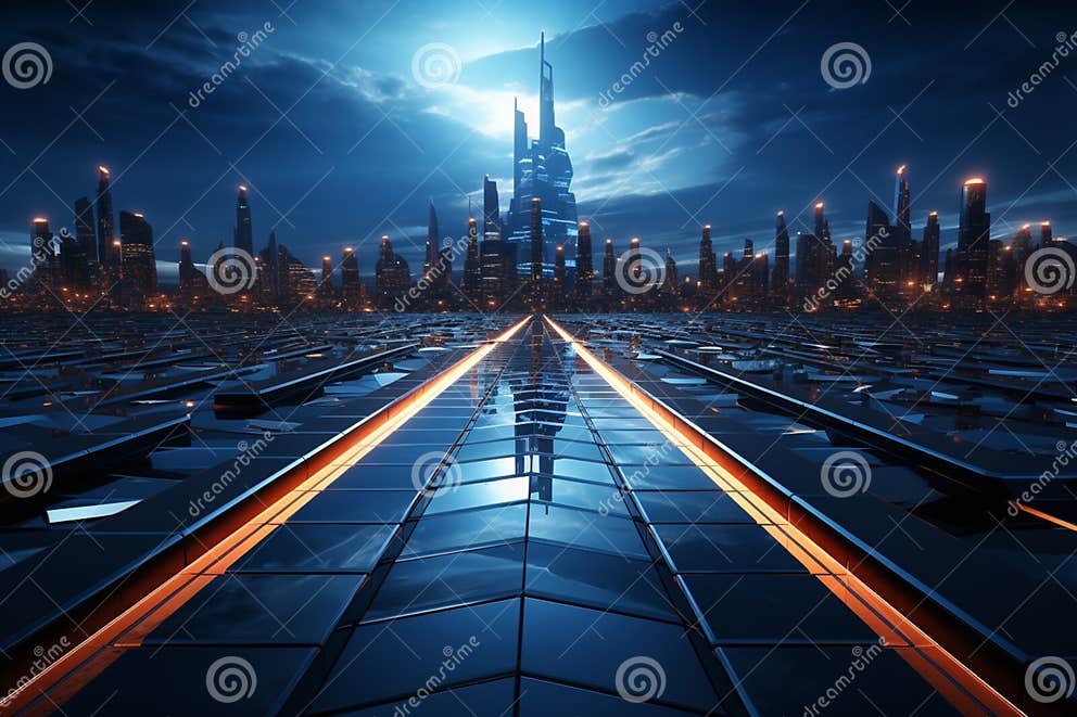 Dynamic Arrow Pathways Hi Tech Background with Abstract Direction and ...