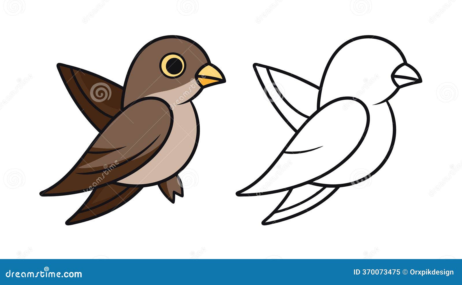 Dynamic Chimney Swift Bird Artwork Vector Illustration | CartoonDealer ...