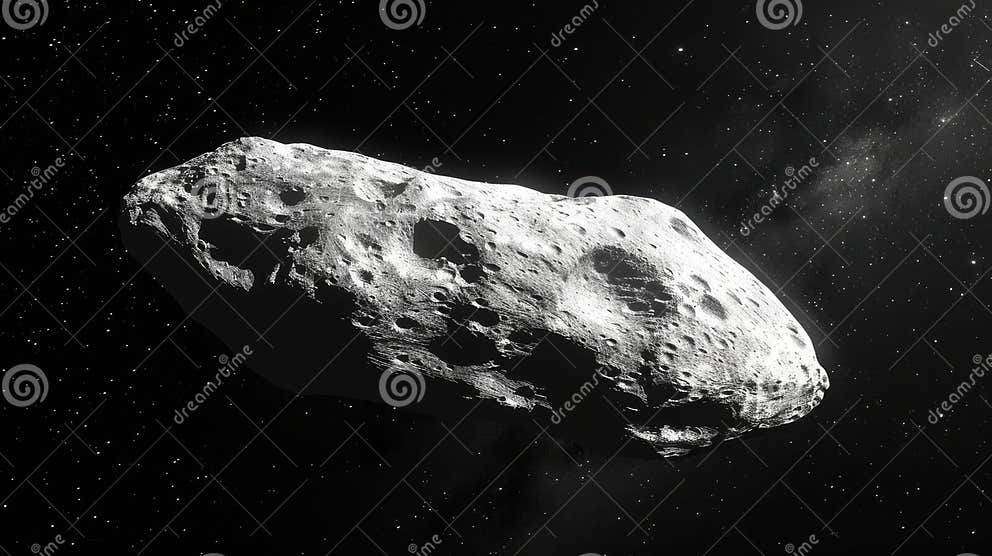 Dynamic Asteroid Field with Celestial Bodies and Glowing Trails in ...