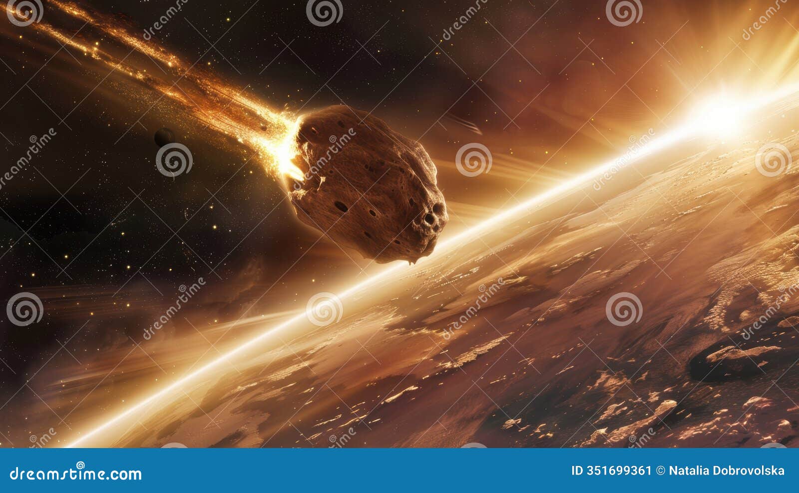 Dynamic Asteroid Floating through Space with Bright Trails and Starry ... Dynamic Asteroid Floating through Space with Bright Trails and Starry ...