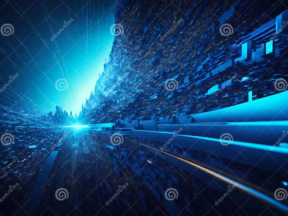 Dynamic Asymmetrical Technology Background with High-Speed Elements Stock Illustration ...