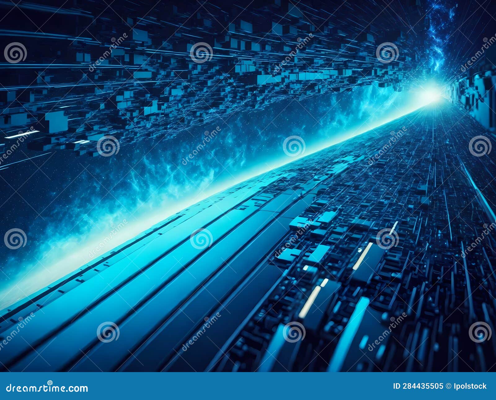 Dynamic Asymmetrical Technology Background with High-Speed Elements Stock Illustration ...