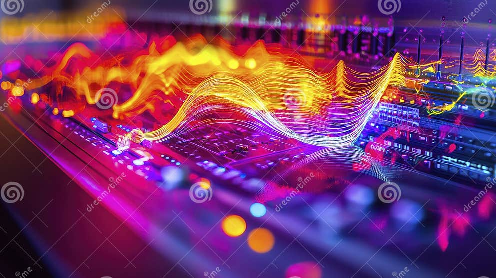 Dynamic Audio Innovation Studio Visual Waveform Art in a Modern Sound ...