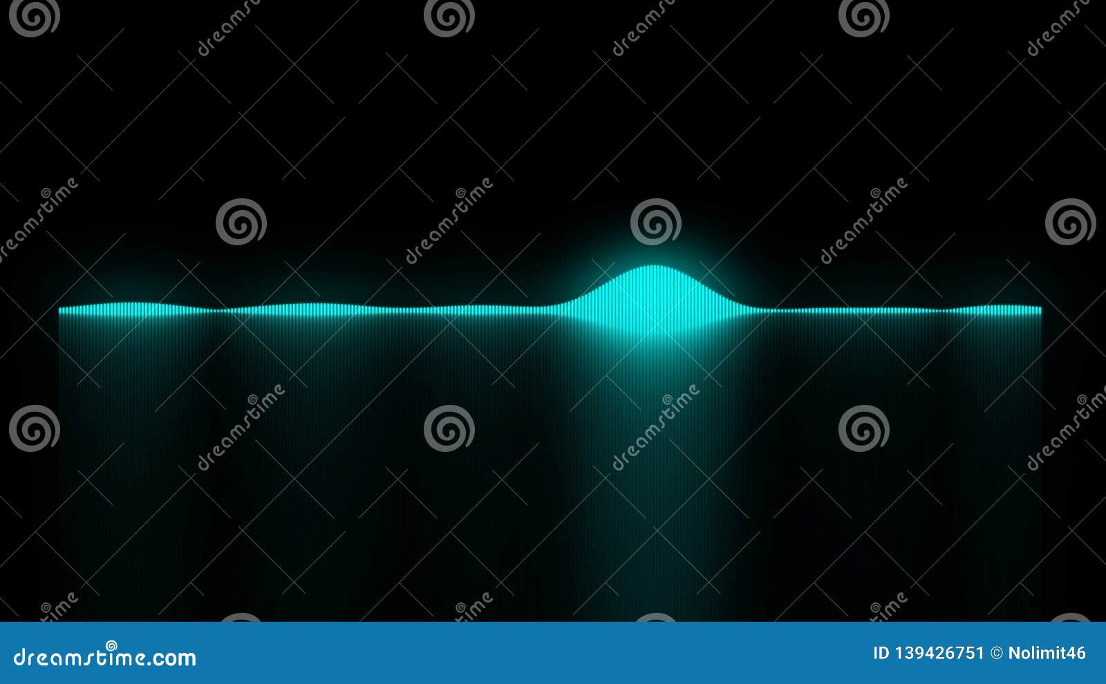 Dynamic Audio Waveform, Equalizer, 3d Rendering Computer Generated ...