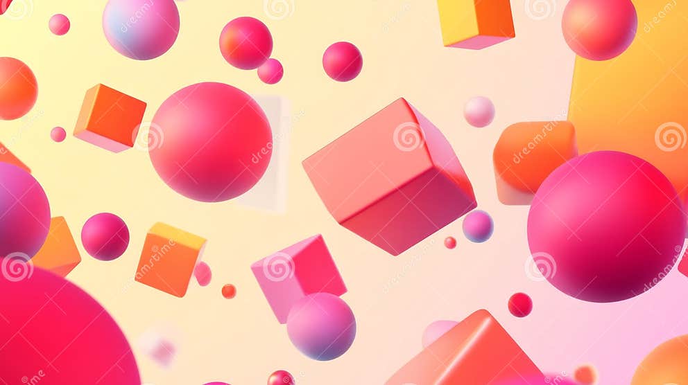 Vibrant Abstract Geometric Background with Floating 3D Cubes and ...