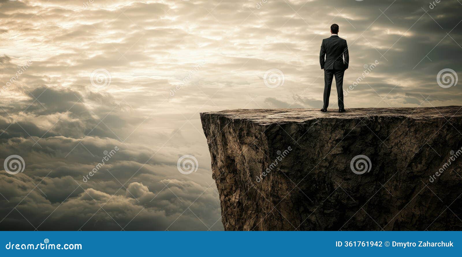 Dynamic Background Featuring a Businessman Standing on the Edge of a ...
