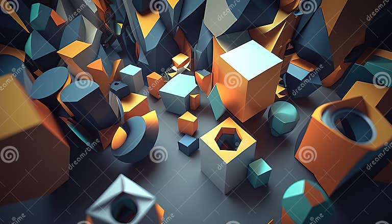 Dynamic Background of Geometric Shapes, Arranged in an Intriguing ...