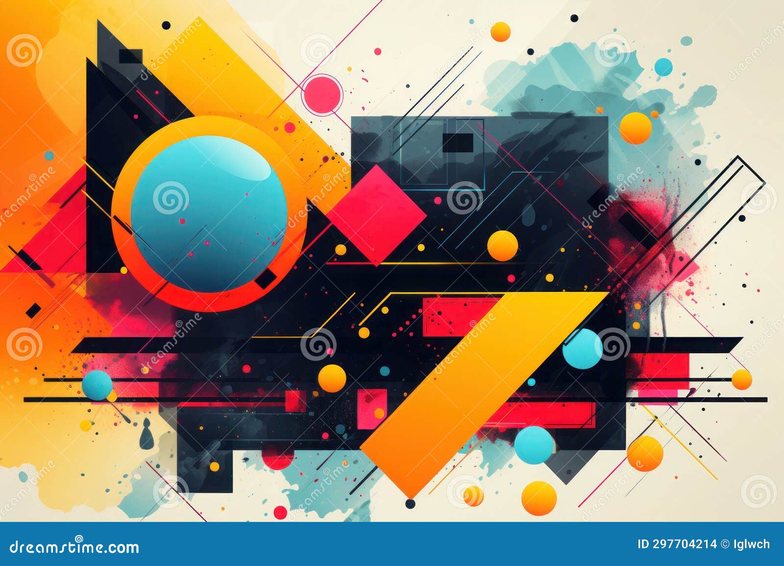 Dynamic Background Geometry - Contrasting Play of Colors. Stock ...