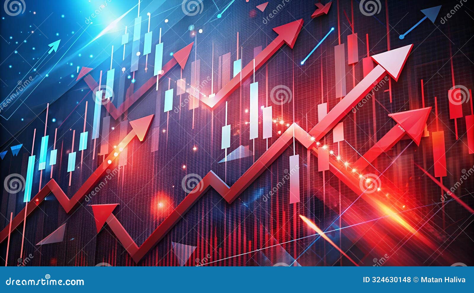 Dynamic Background with Red Falling and Hitting Arrow Objects Stock ...