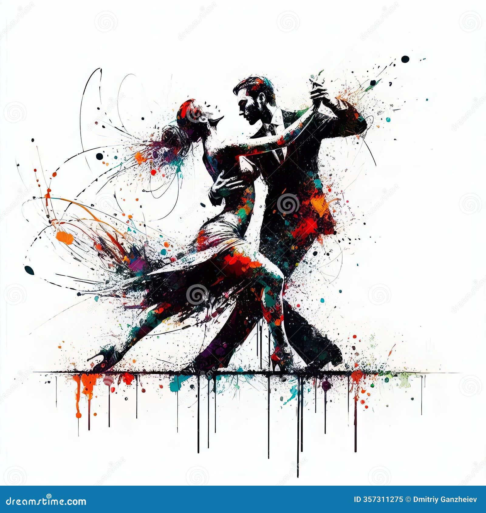 Dynamic Ballroom Dance Artwork Stock Illustration - Illustration of ...