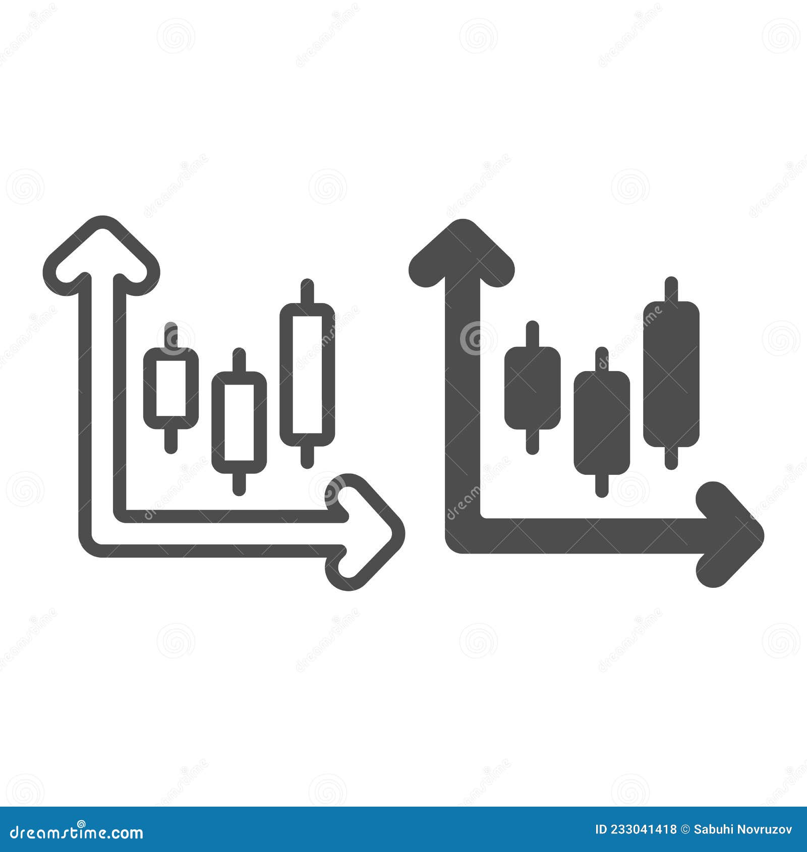 Dynamic Bar Chart Solid Icon, Diagram Concept, Graph With Columns ...
