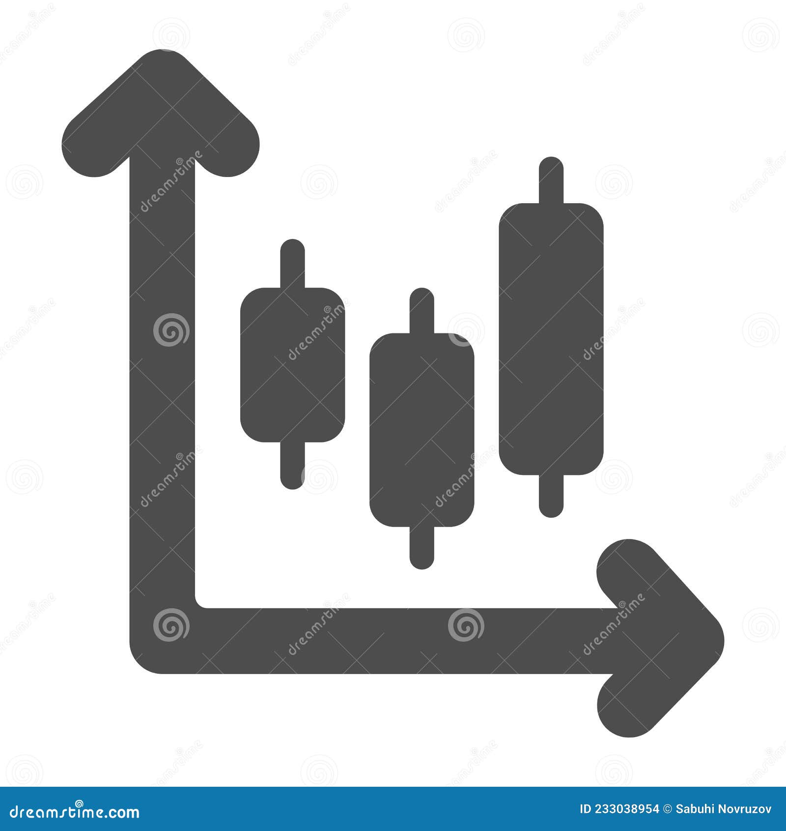 Dynamic Bar Chart Solid Icon, Diagram Concept, Graph with Columns ...