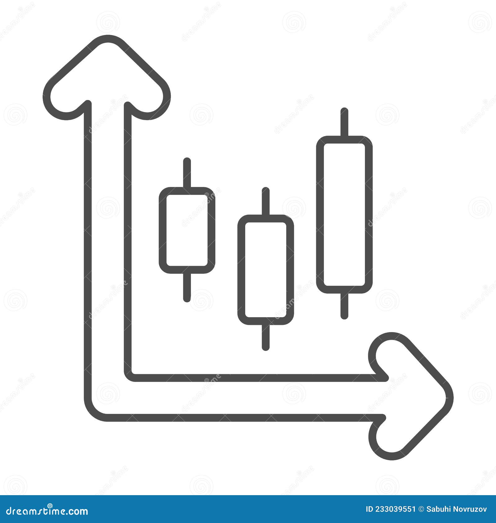 Dynamic Bar Chart Thin Line Icon, Diagram Concept, Graph with Columns ...