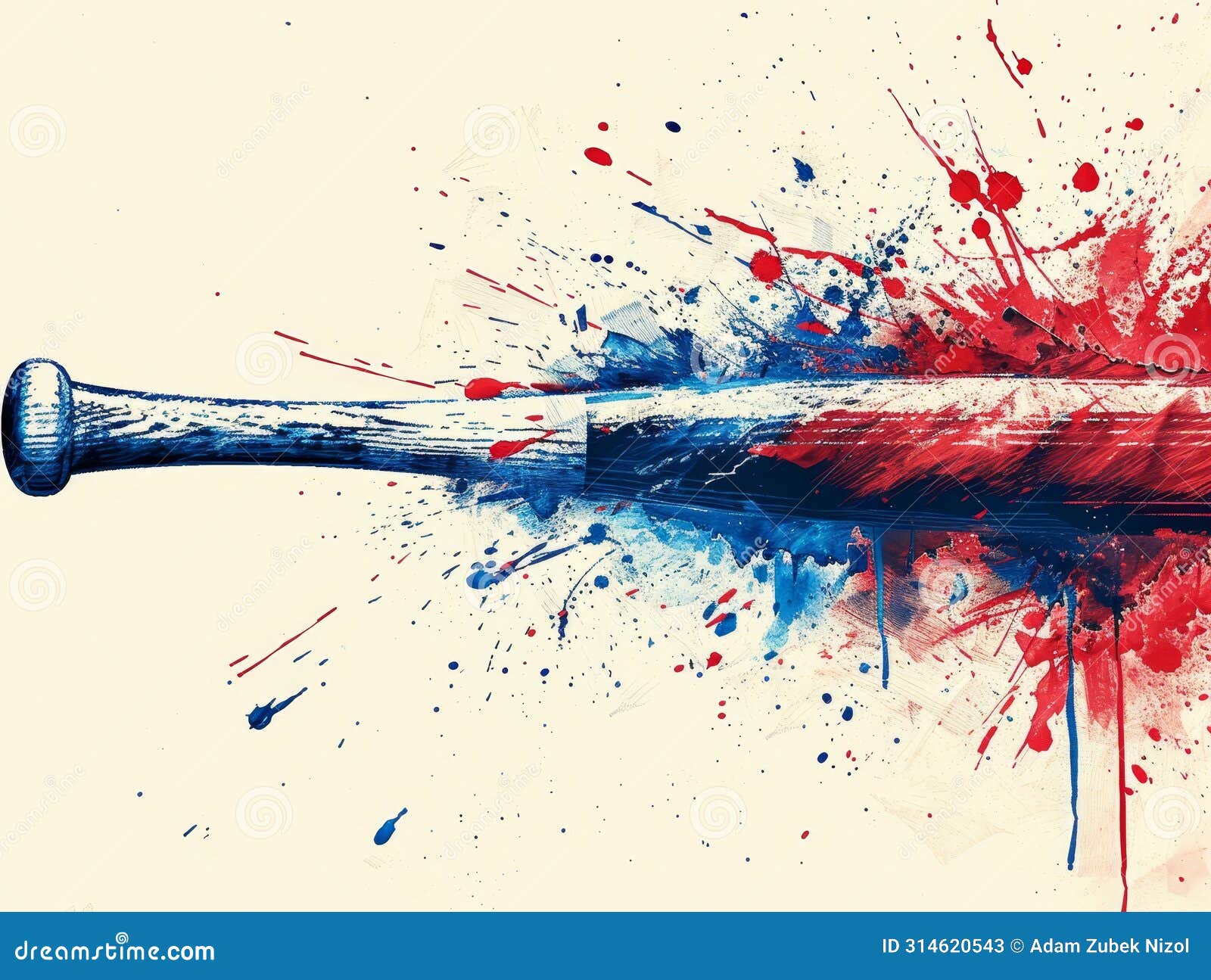 Explosive Baseball Impact On The Field. Generative Ai Stock ...