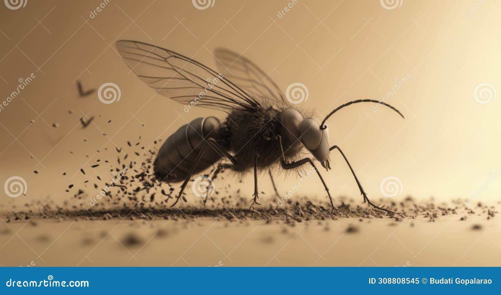 Dynamic Bee in Motion, Captured in Striking Silhouette Stock ...