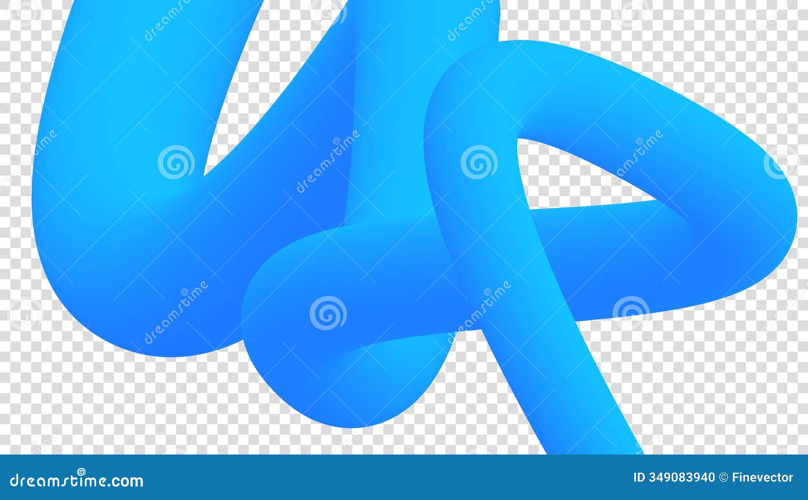Dynamic Bent Wavy Line Isolated on Transparent Background. Blue ...