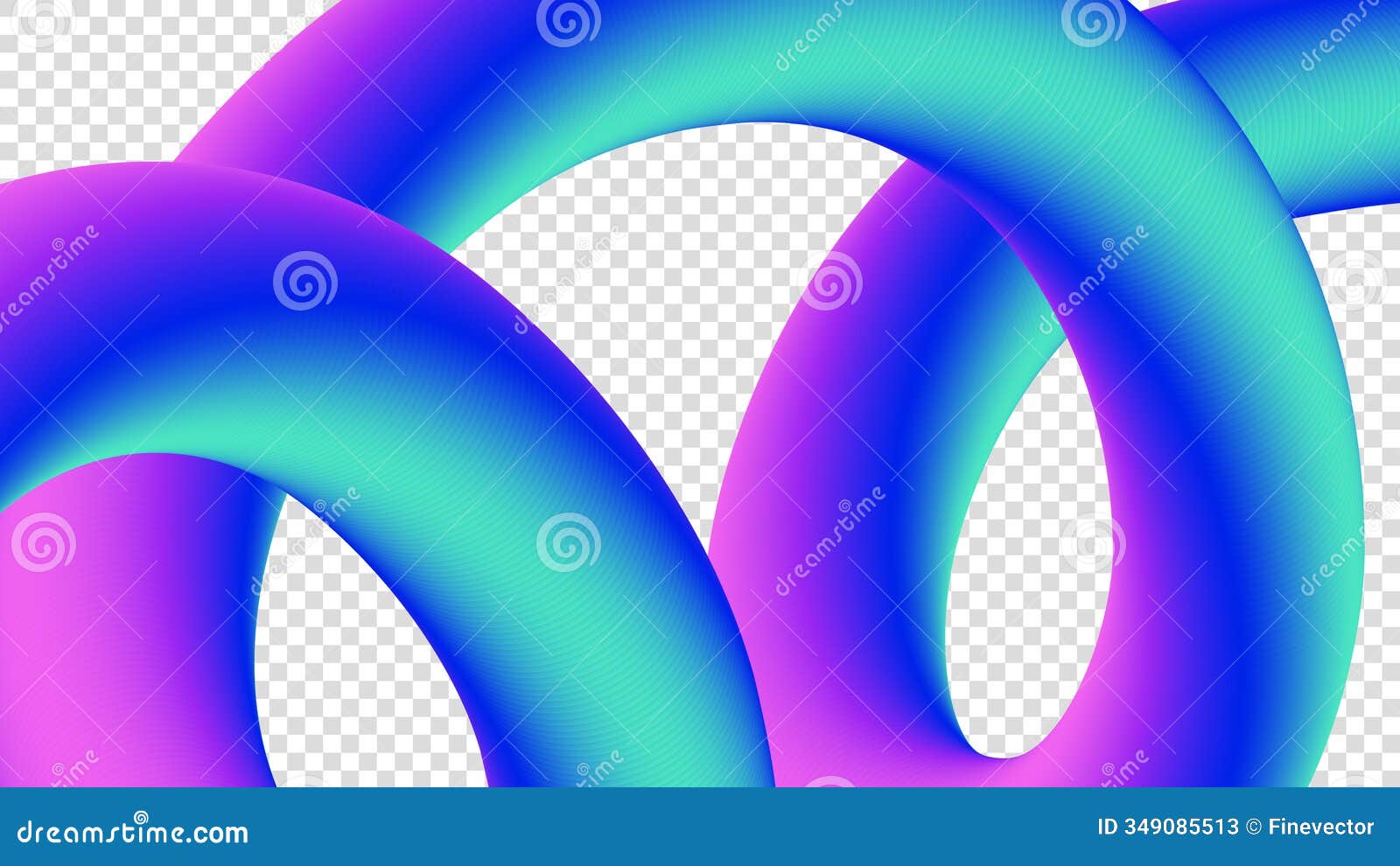 Dynamic Bent Wavy Line Isolated On Transparent Background. Blue ...