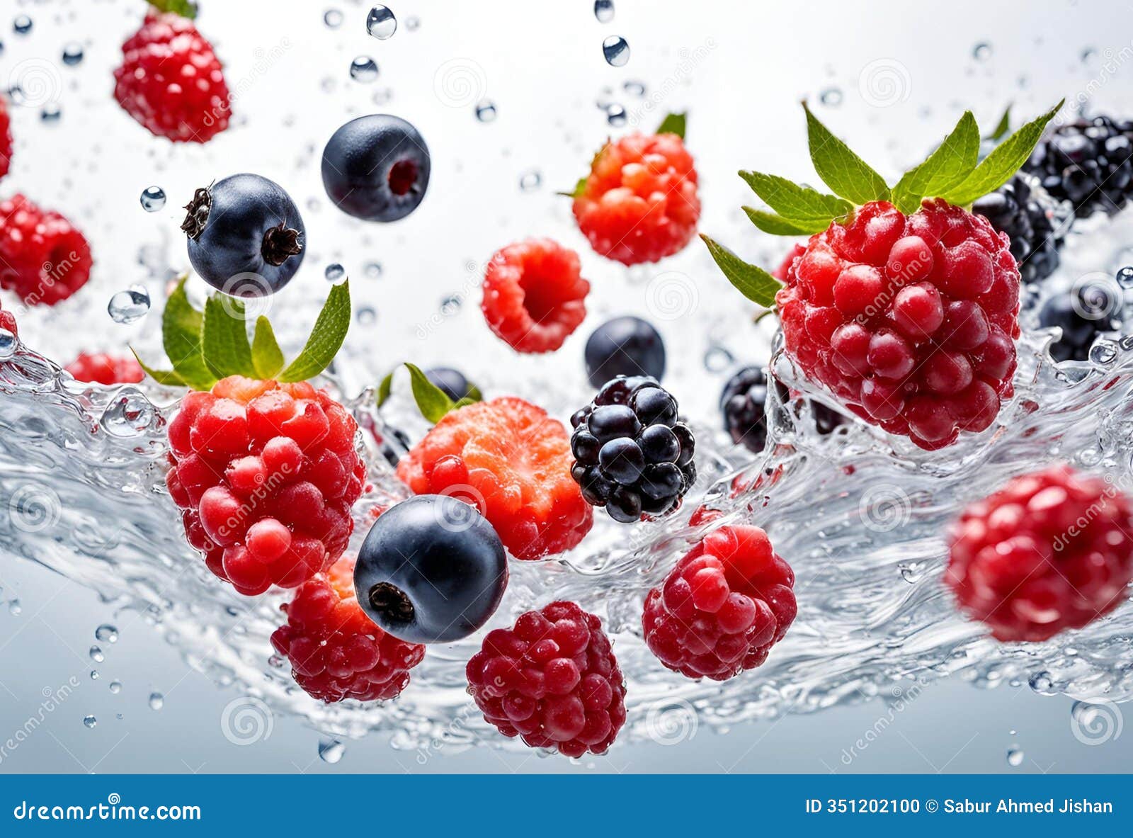 Dynamic Berry Splash with Realistic Fruit Stock Illustration ...