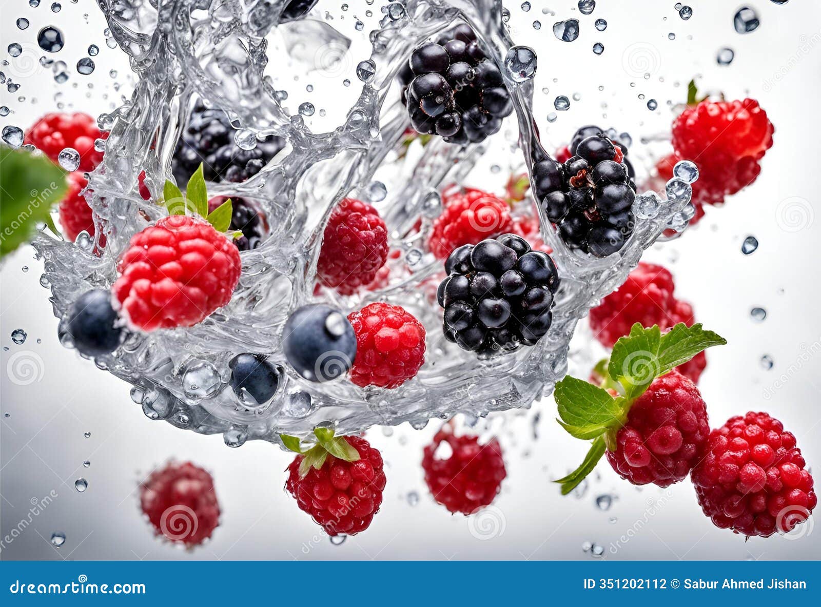 Dynamic Berry Splash with Realistic Fruit Stock Illustration ...