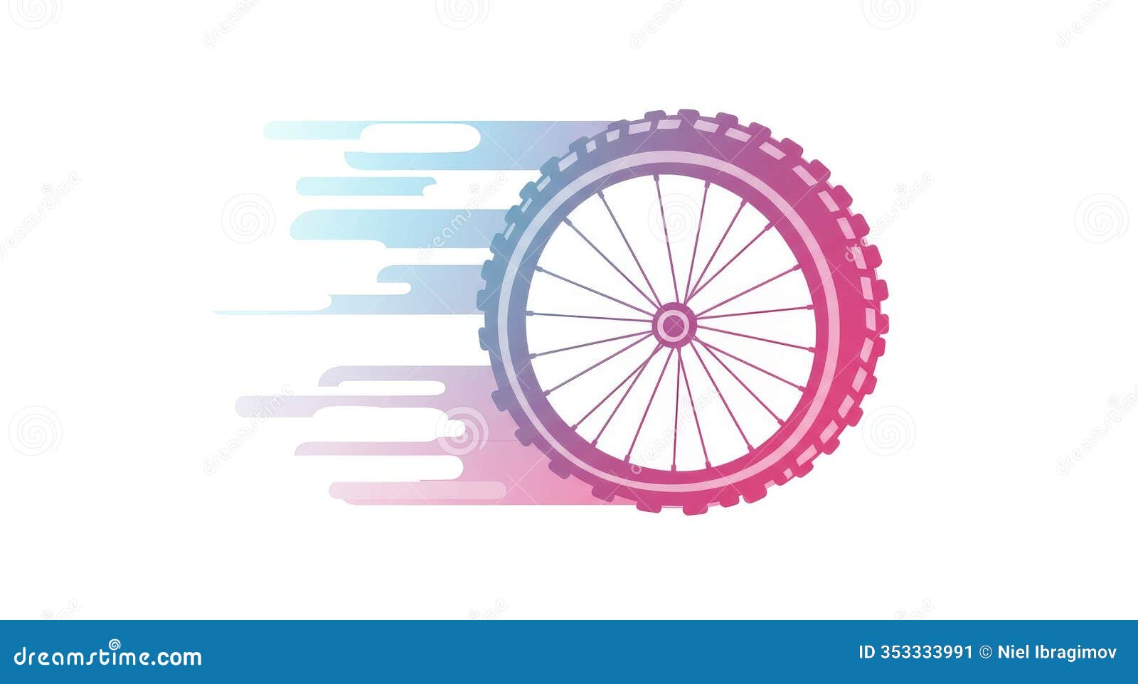 Dynamic Bicycle Wheel with Motion Blur Effect Stock Illustration ...