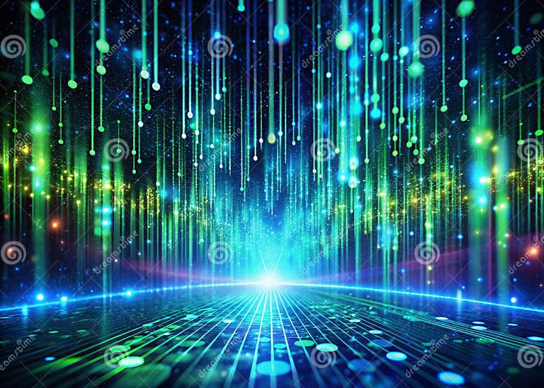 Dynamic Binary Code Stream a Futuristic Visualization of Data Flow and Technological Advancement ...