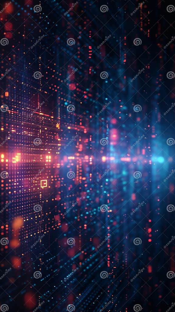 Dynamic Binary Data Flow Streaming Digits Create Intricate Matrix Background Stock Illustration ...