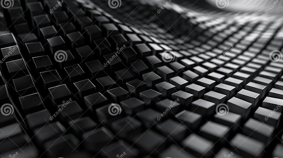 Dynamic Black Cube Wave Background with Abstract 3D Design and Modern ...