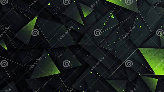 Dynamic Black and Green Geometric Patterns Intertwine, Forming a ...