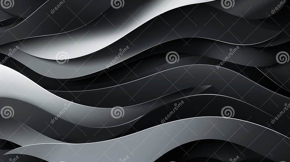 Dynamic Black and Grey Waves with Negative Space for Depth and Intrigue ...