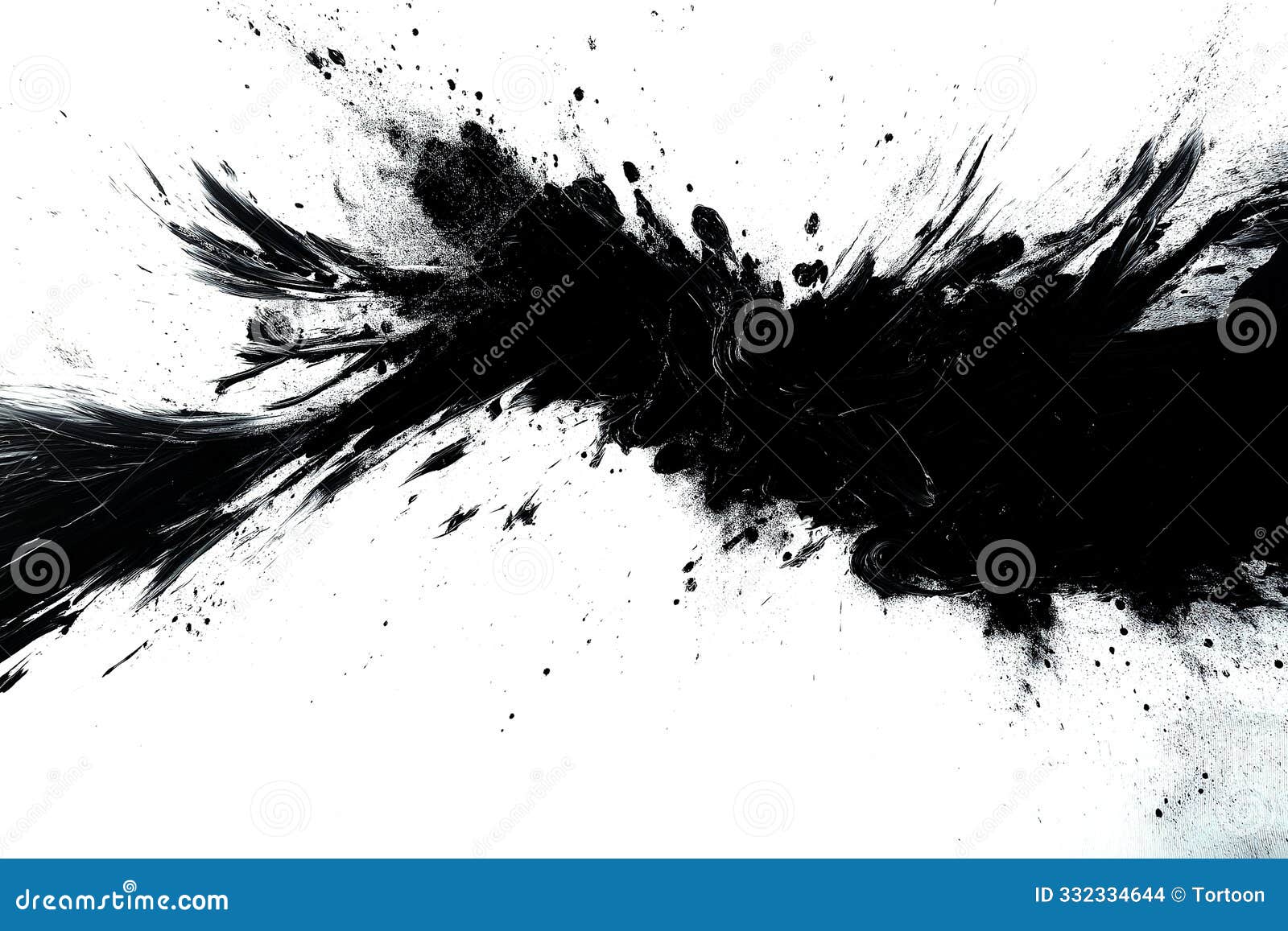 Dynamic Black Ink Splatter Across a White Background, Creating an ...