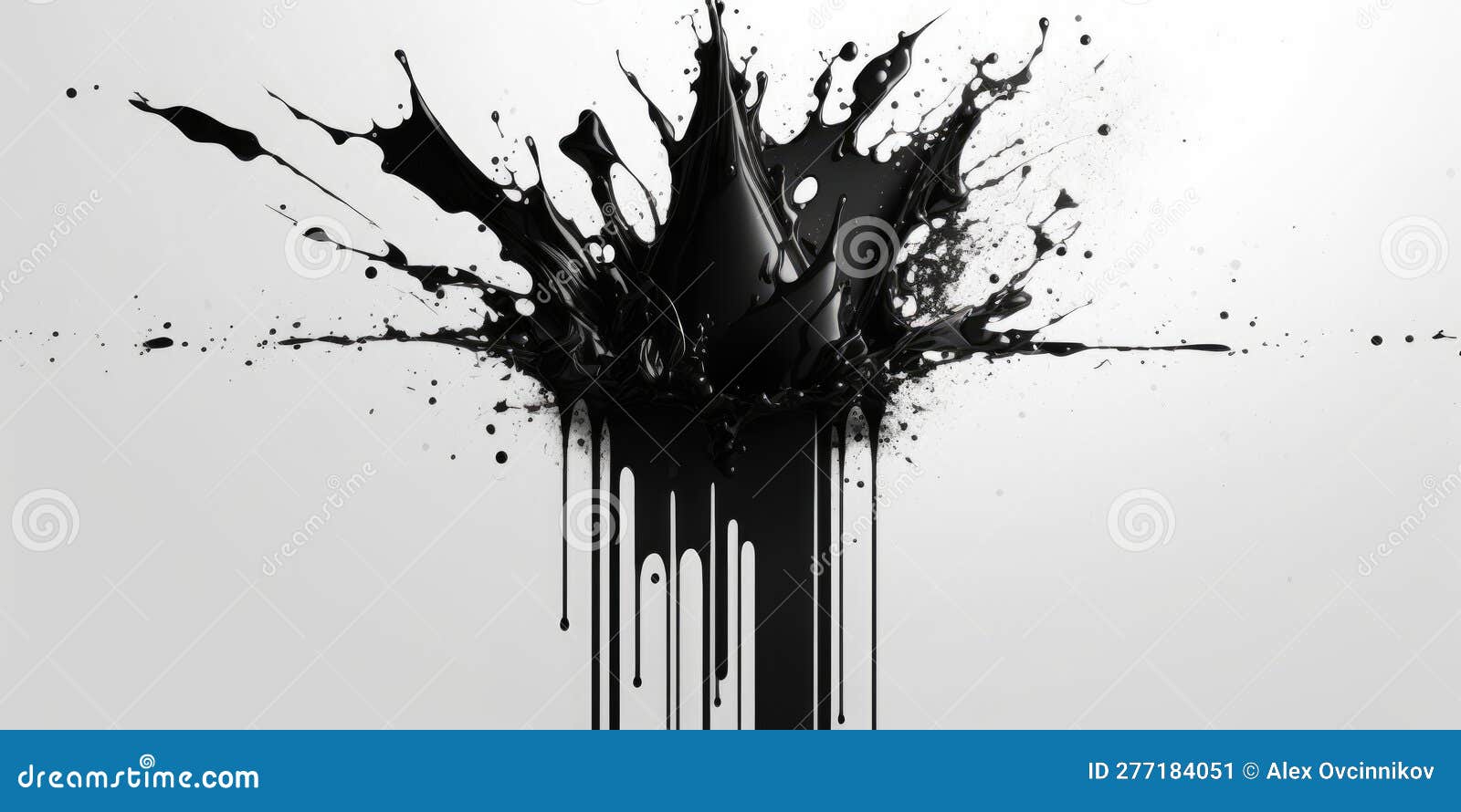 Dynamic Black Ink Splatter on White Background for Cinematic Accent ...