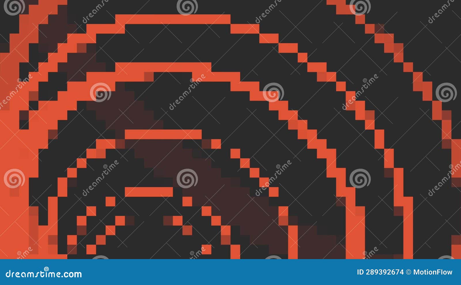 Spiraling Triangles Dynamic Pixel Art Depiction in Black and Orange ...