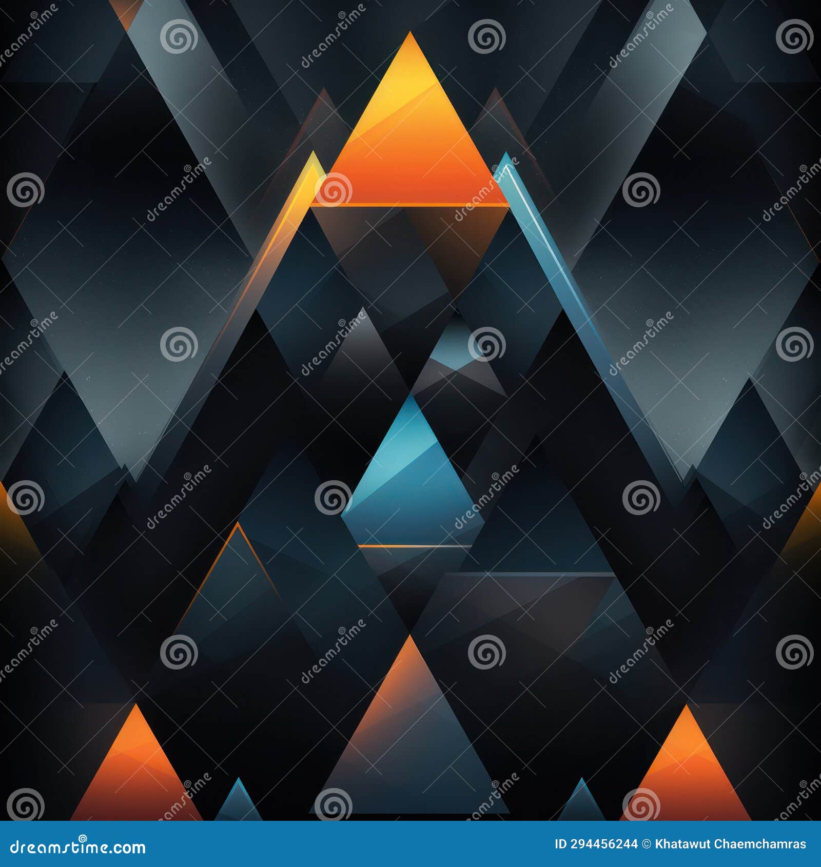 Dynamic Black and Orange Triangle Pattern - Abstract Geometric ...