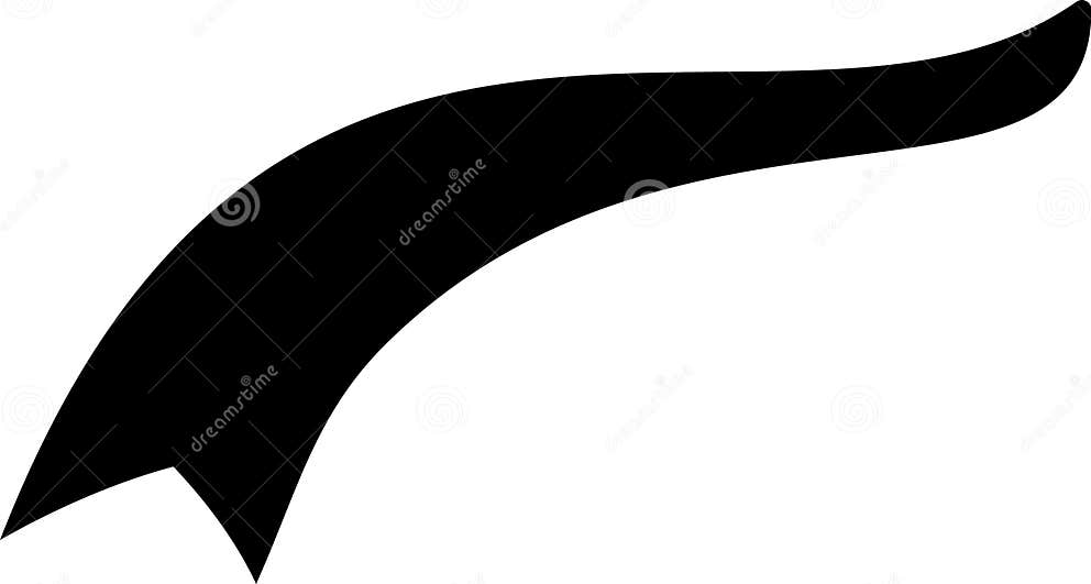 Dynamic Black Shape with a Curved Body Ending with a Sharp Pointed Tail ...