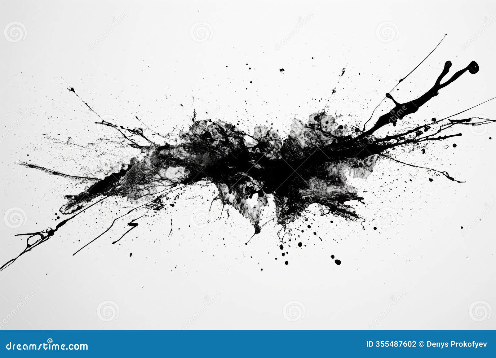Abstract Black Splash Art stock photo. Image of striking - 355487602