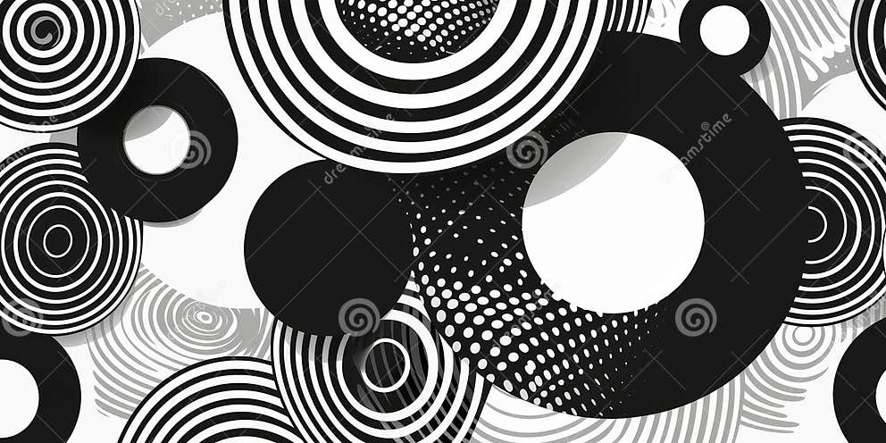 Dynamic Black and White Circular Patterns Ideal for Contemporary and ...