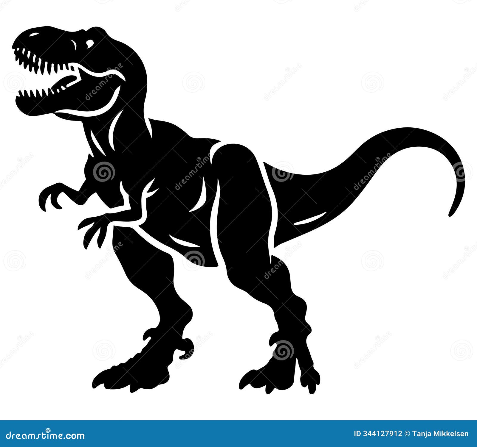Ferocious T-Rex in Motion stock illustration. Illustration of fierce ...
