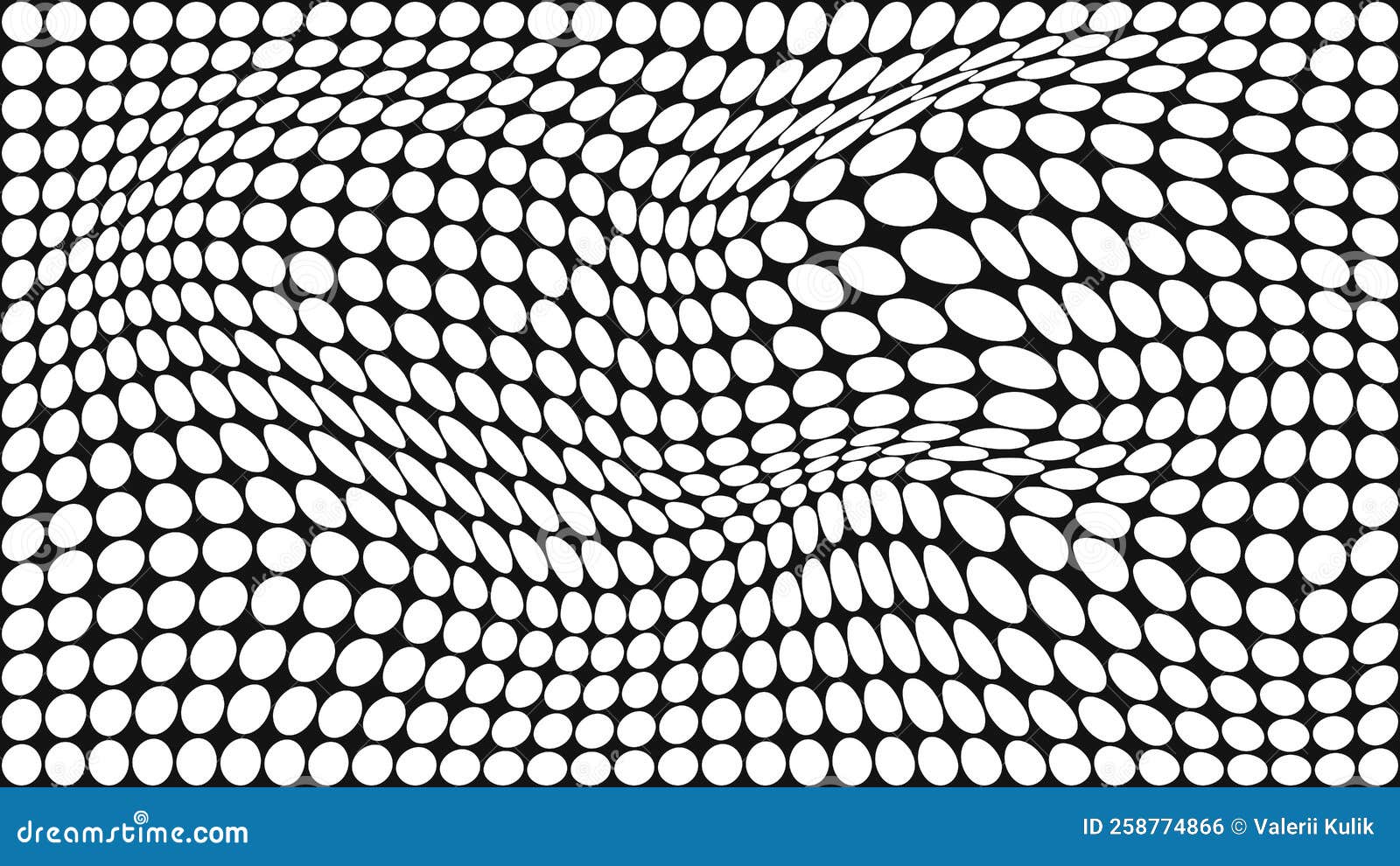 Dynamic Black and White Wave with Optical Effect. a Point Illusion ...