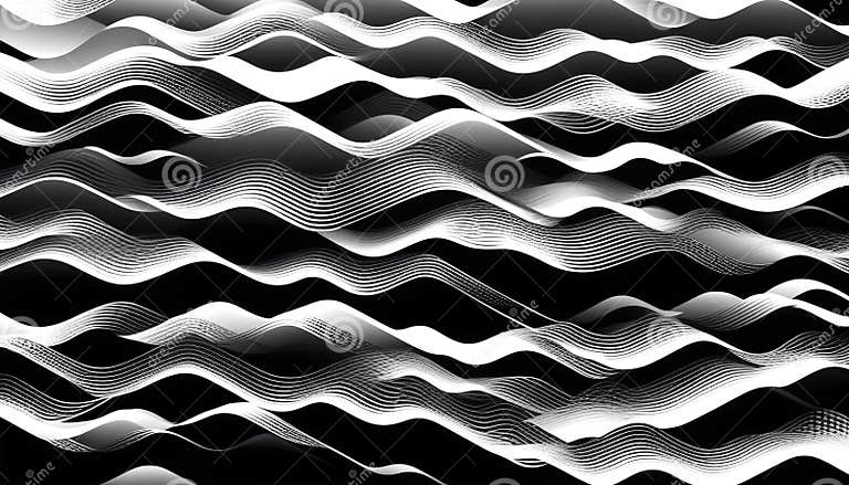 Dynamic Black and White Wave Patterns Create a Mesmerizing Visual ...